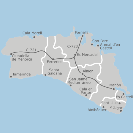 Minorca Map A CORRECT MAP OF THE ISLAND OF MINORCA. – Warwick