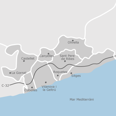 Map of Garraf, Barcelona: homes for sale — idealista