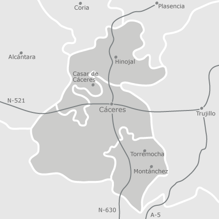 Mapa de Área de Cáceres, Cáceres — idealista