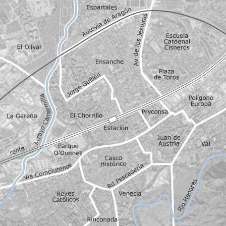 Map of Alcalá de Henares, Madrid: homes for rent — idealista